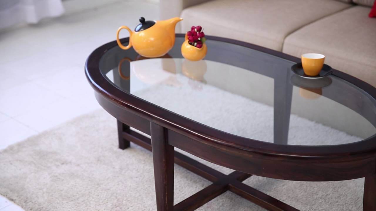 Stylist Wooden Centre Table Designs With Glass Top