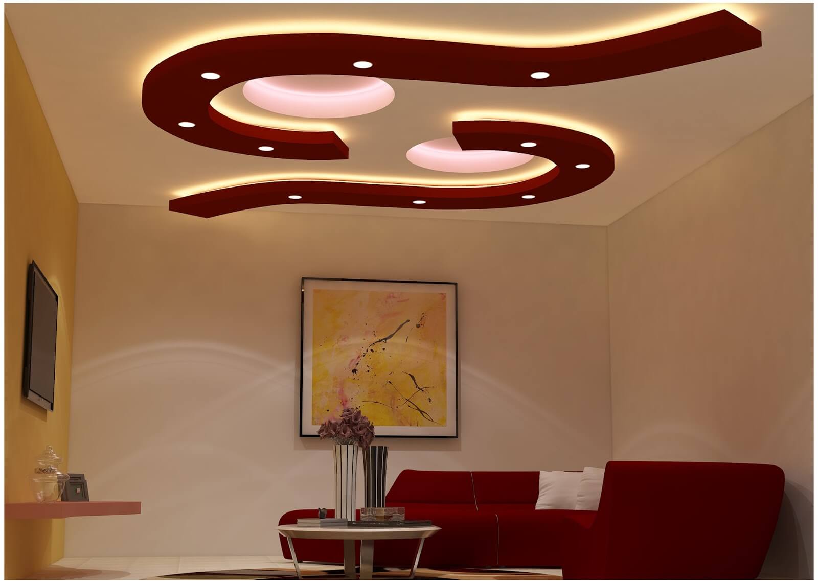 Modern POP False Ceiling Designs For Living Room