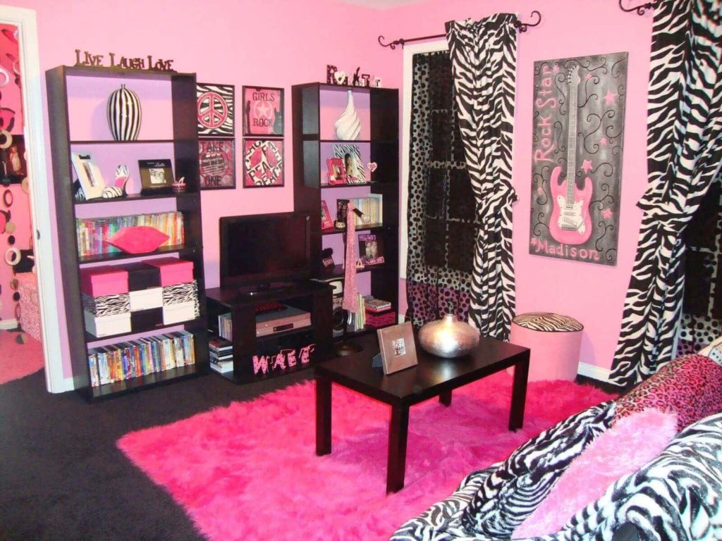 Enchanting Teenage Zebra Bedroom Design Ideas